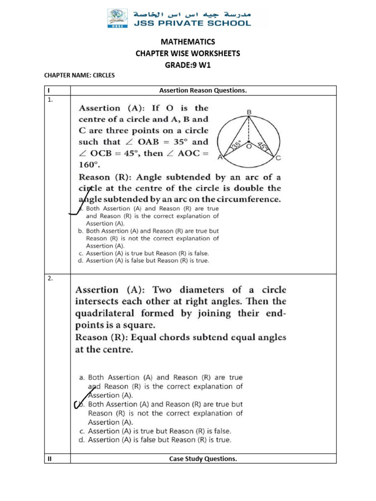 Circles Worksheet 1 | PDF