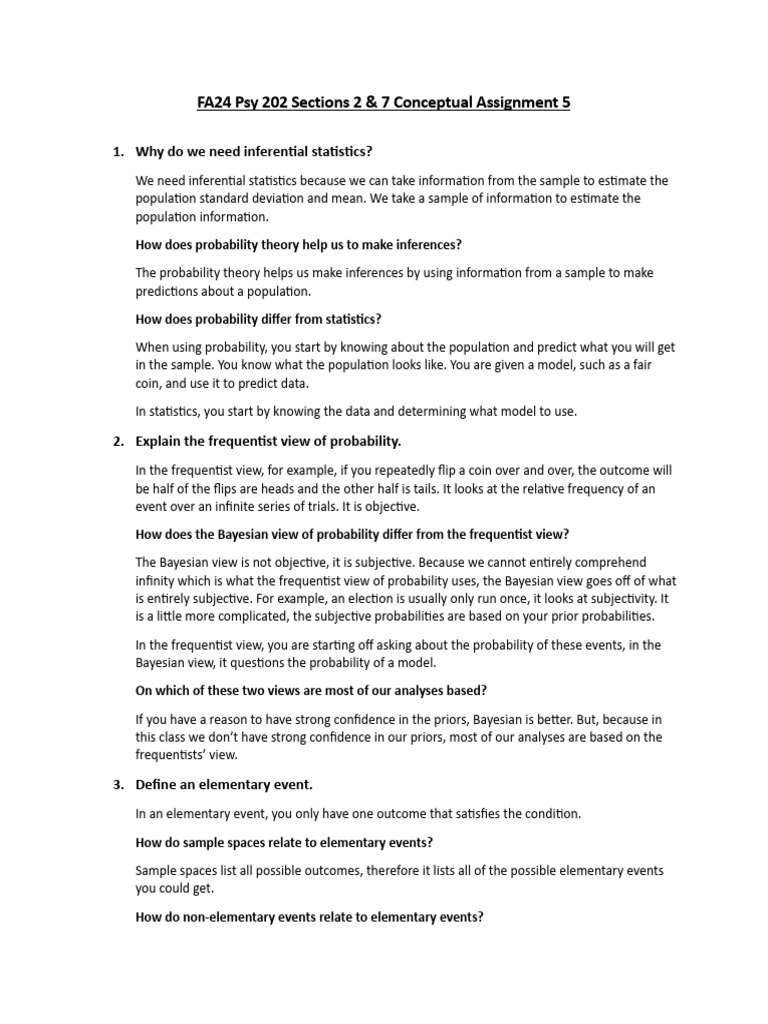 Psy 202 Conceptual Assignment 5 | PDF | Mean | Skewness