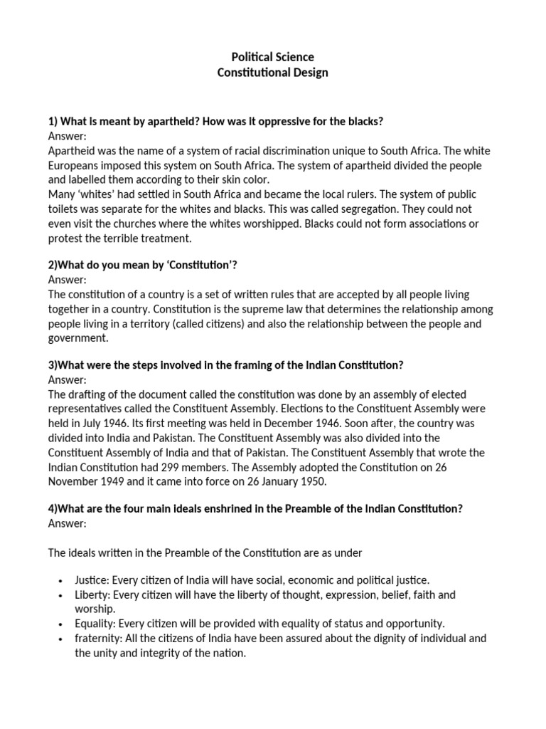 Constitutional Design Notes | PDF | Political Science | Government
