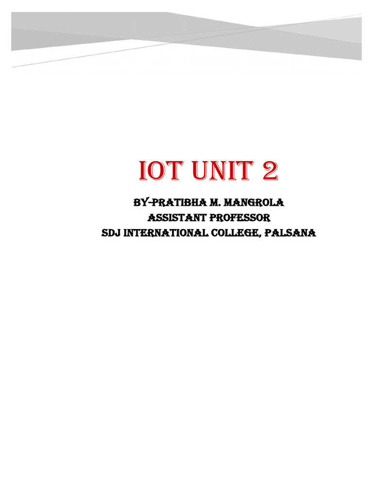 IOT_UNIT2 2 | PDF | Wireless Sensor Network | Internet Of Things