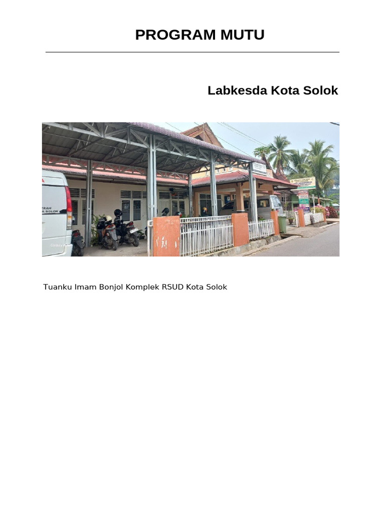 PROGRAM Mutu Labkesda | PDF