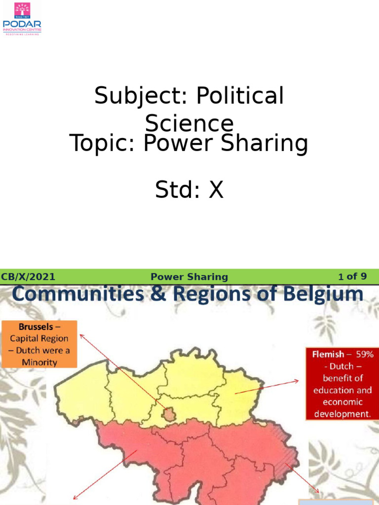 CBSE - X - Social Science - CH 1 Power Sharing - PPT - 1 | PDF | Sri Lanka
