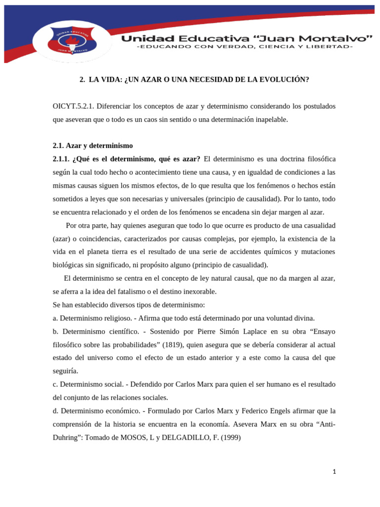 Azar o Determinismo | PDF | Determinismo | Ligero
