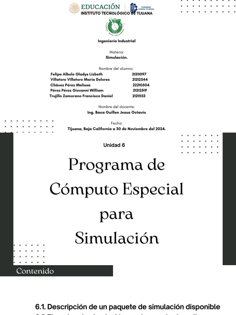 U6 Programa de Computo Especial de Simulacion_compressed (1) | PDF | Control numerico | Simulación