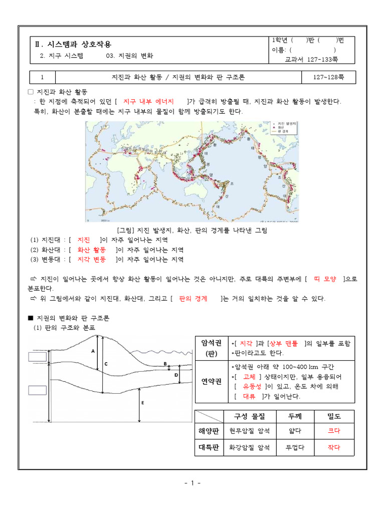 통합과학B - 03.지권의 변화 - p126-133 - 교사용 | PDF