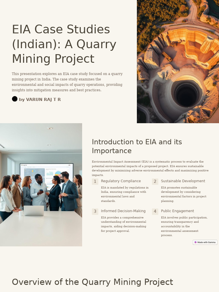 EIA Case Studies Indian A Quarry Mining Project | PDF | Environmental ...