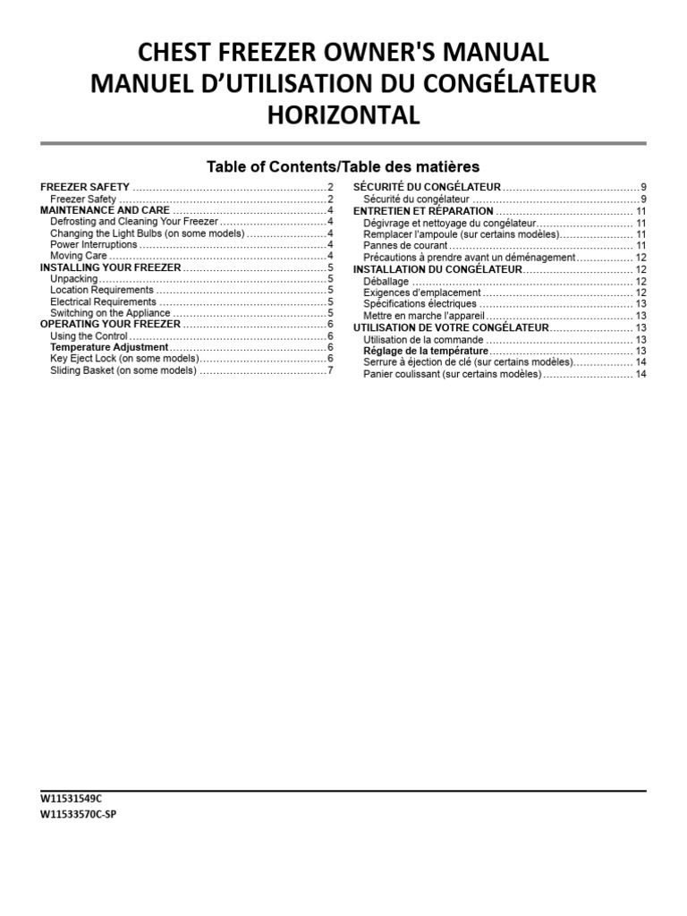 Owners Manual w11531549 RevC | PDF | Refrigerator