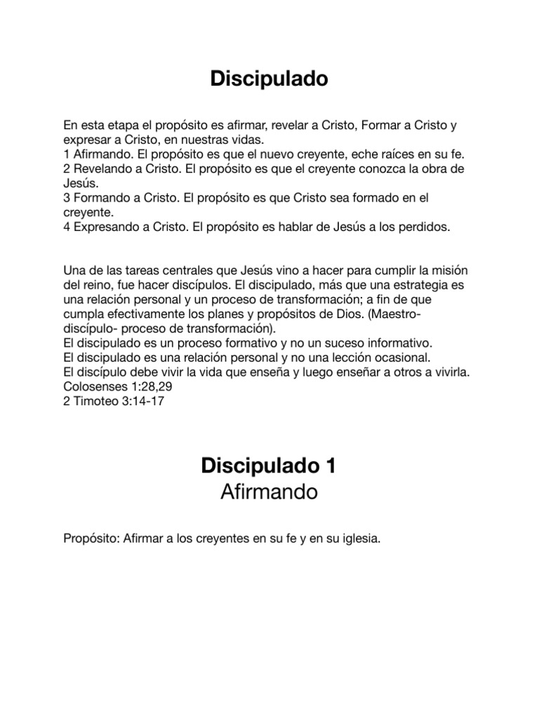 Discipulado | PDF | Cristo (título) | Amor