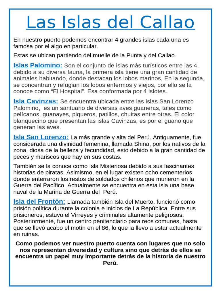 Las Islas del Callao | PDF