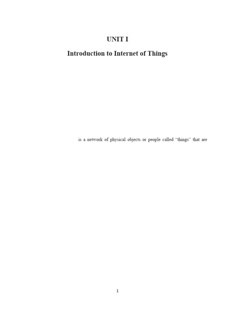 Unit I Pdf Computer Network Internet Of Things