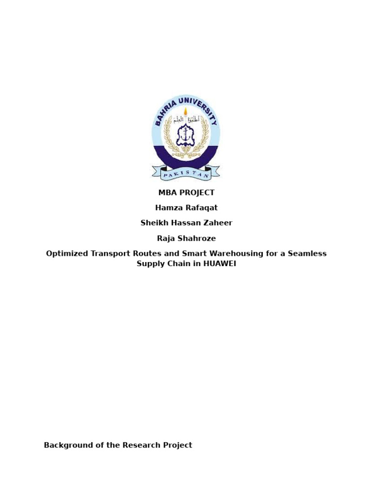 Mba Project | PDF | Supply Chain | Internet Of Things