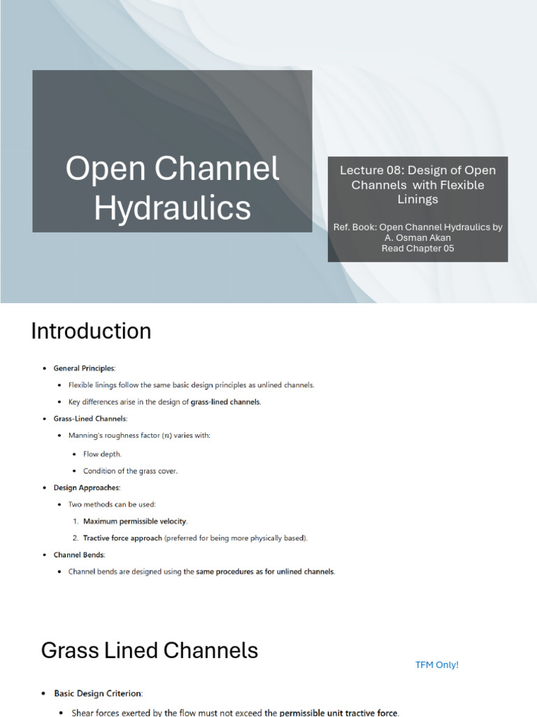 Designing Flexible Lined Open Channels | PDF