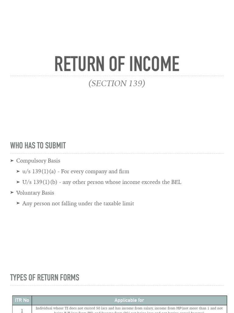 Chapter 12 - Return of income | PDF | Taxes | Government Finances