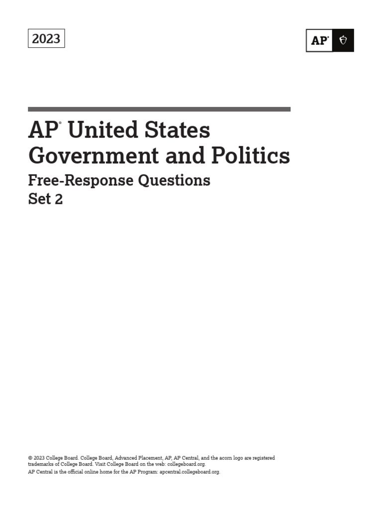 Ap23 FRQ Us Gov Pol Set 2 | PDF | Government | Politics Of The United ...