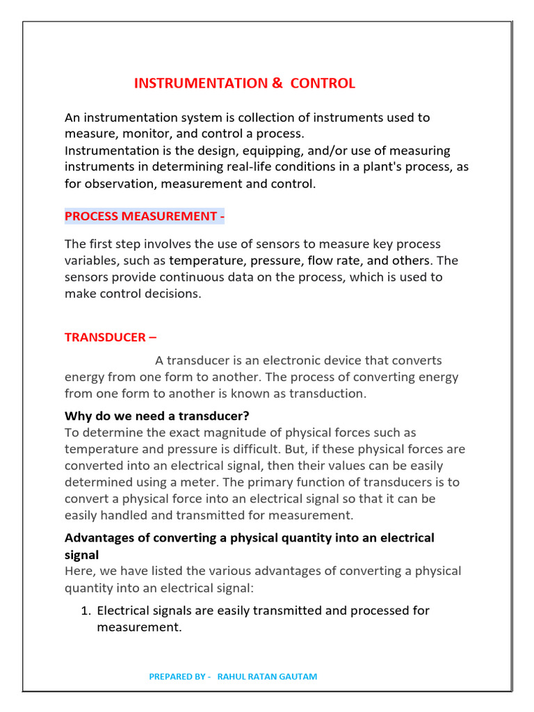 Instrumentation Final | PDF | Pressure Measurement | Fahrenheit