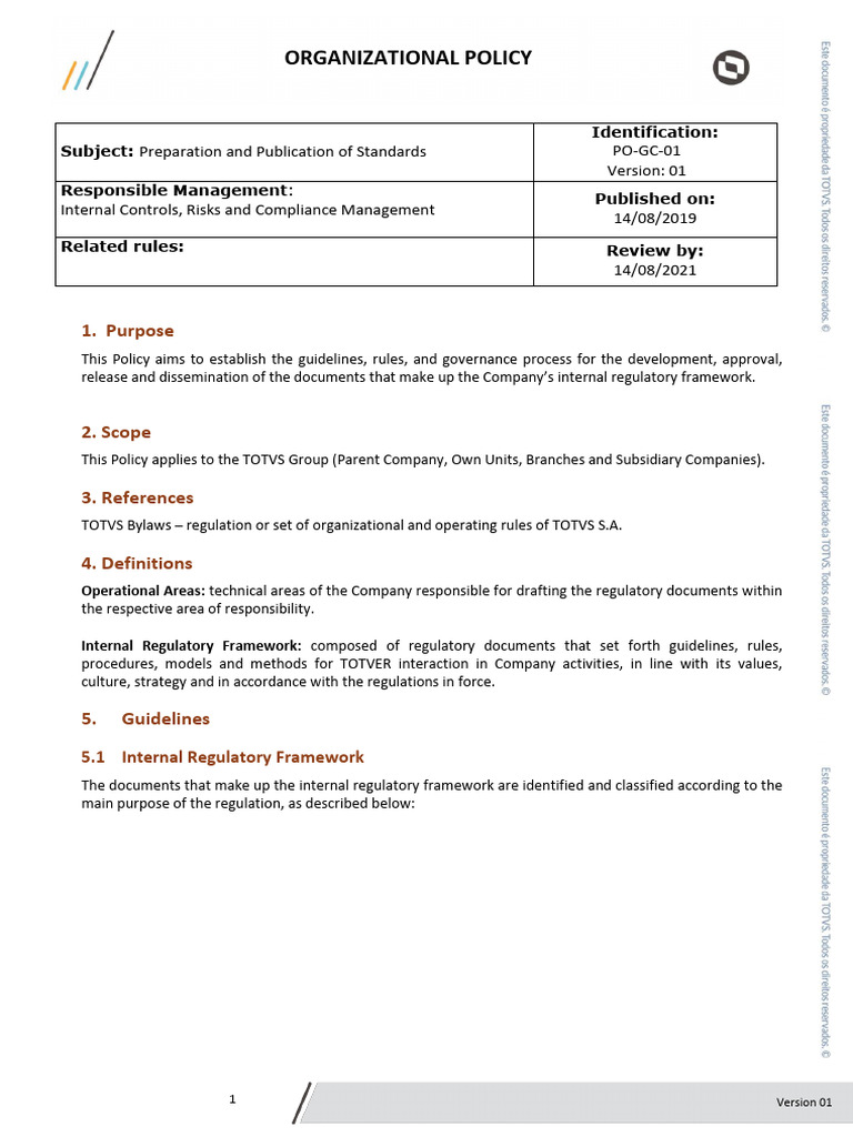 Internal Standards Publication Policy | PDF | Internal Control ...