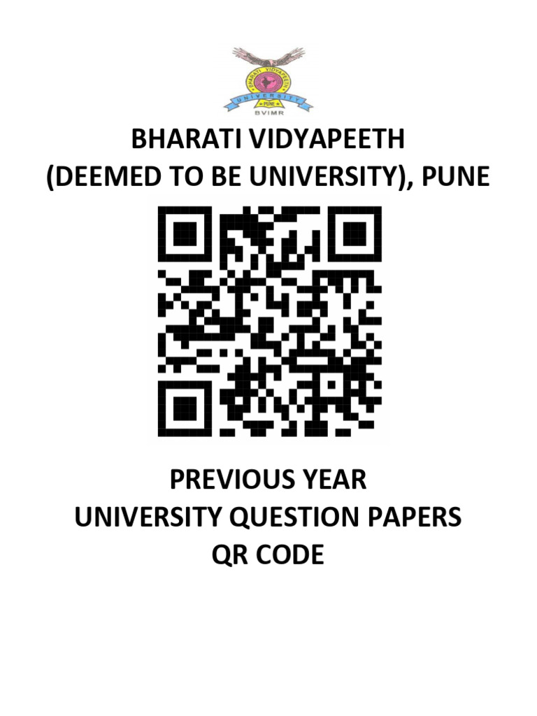 Previous Year University Question Paper QR Code | PDF