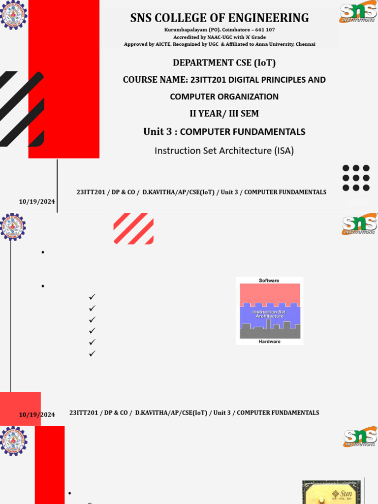 ISA (Instruction Set Architecture) | PDF | Central Processing Unit | Computer Engineering