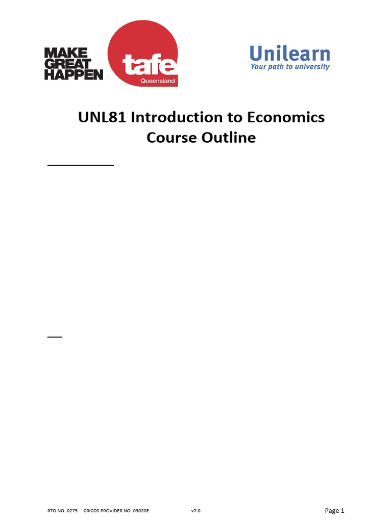 Introduction To Economics Course Outline v8.0 | PDF | Government Budget ...