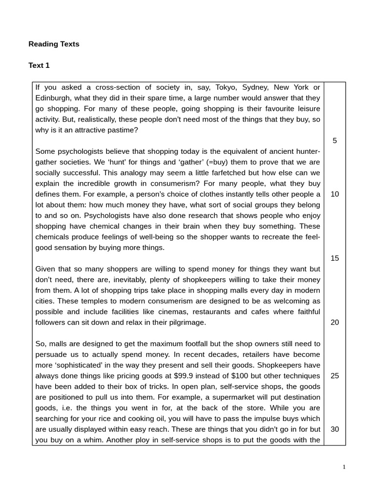 f3 Shopping Reading | PDF | Consumerism | Debt