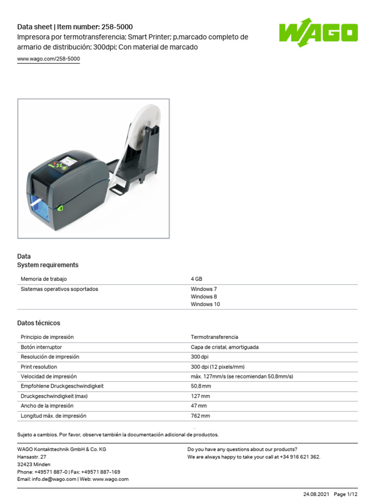 Impresora Termotransferencia WAGO 300dpi | PDF | Computación de 64 bits ...