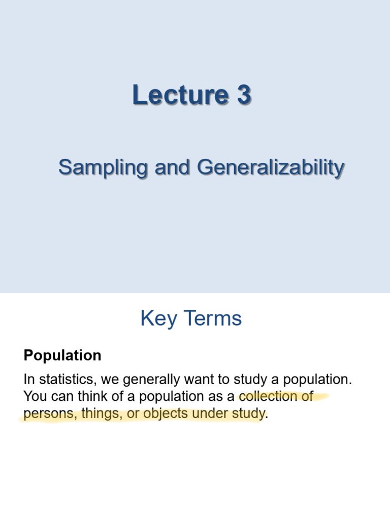 W2 2+Sampling+and+Generalizability | PDF | Sampling (Statistics ...