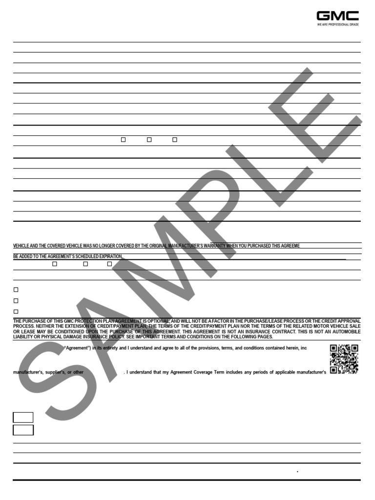 gmc-protection-plan-sample-contract-10-2022 | PDF | Brake | Axle
