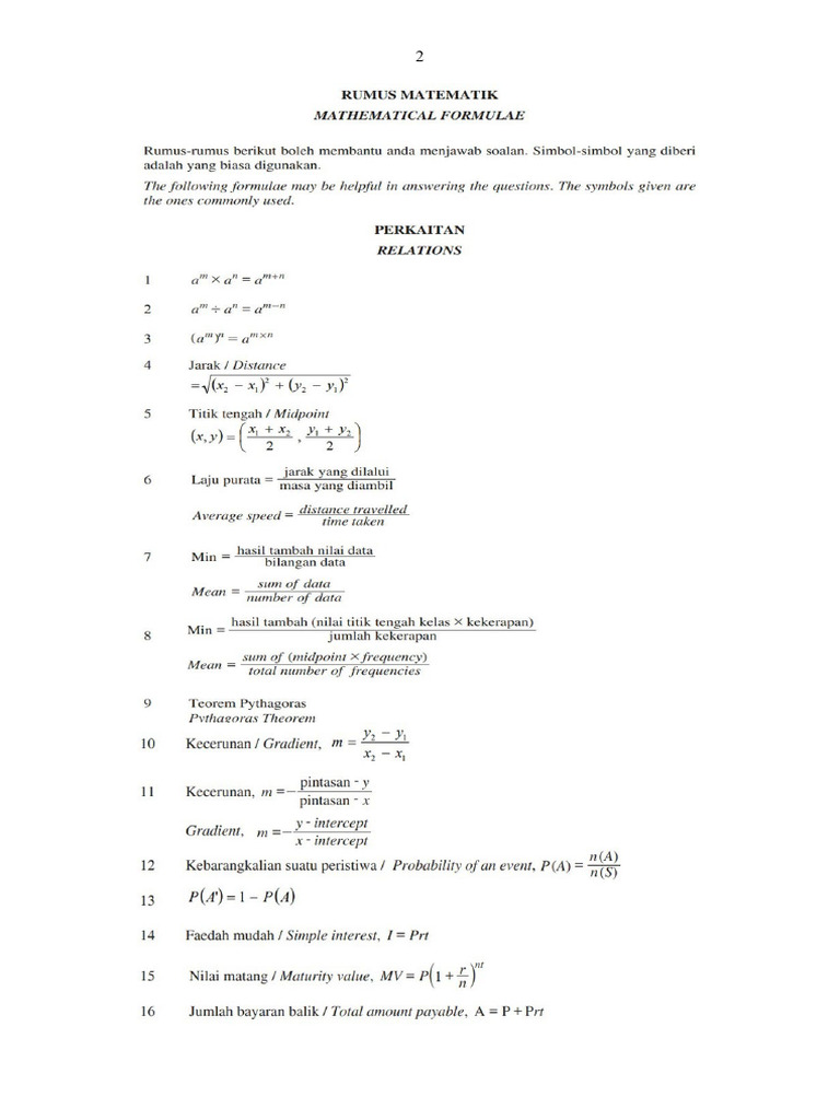 Ujian 2 Math F3 | PDF
