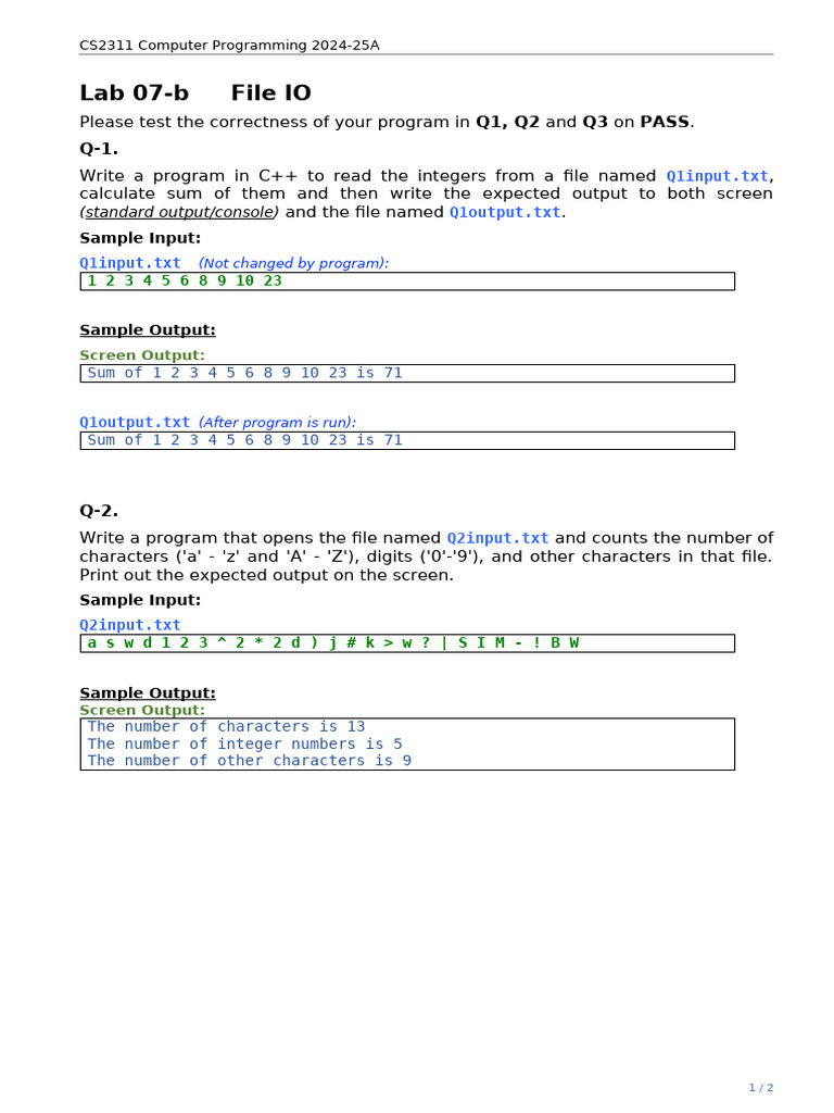 Lab07 B | PDF | Filename | Computer Data