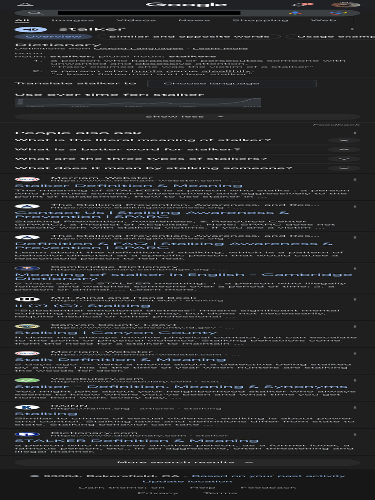 Stalker Definition and Meaning | PDF | Stalking | Aggression