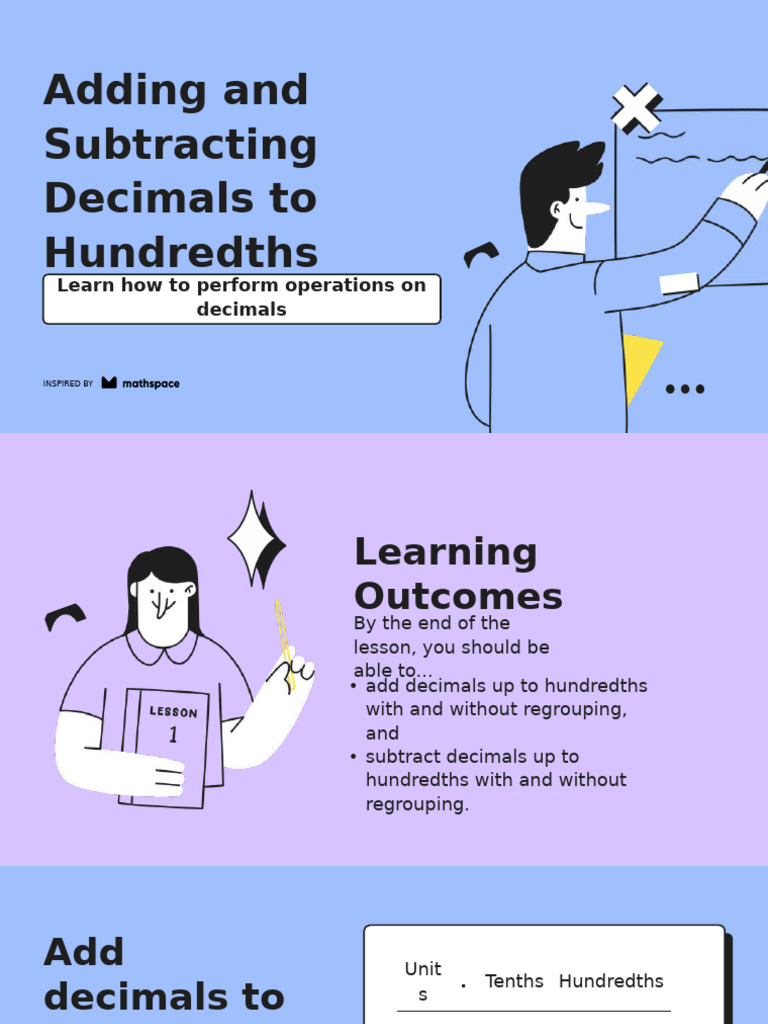 Adding and Subtracting Decimals to Hundredths | PDF | Subtraction ...