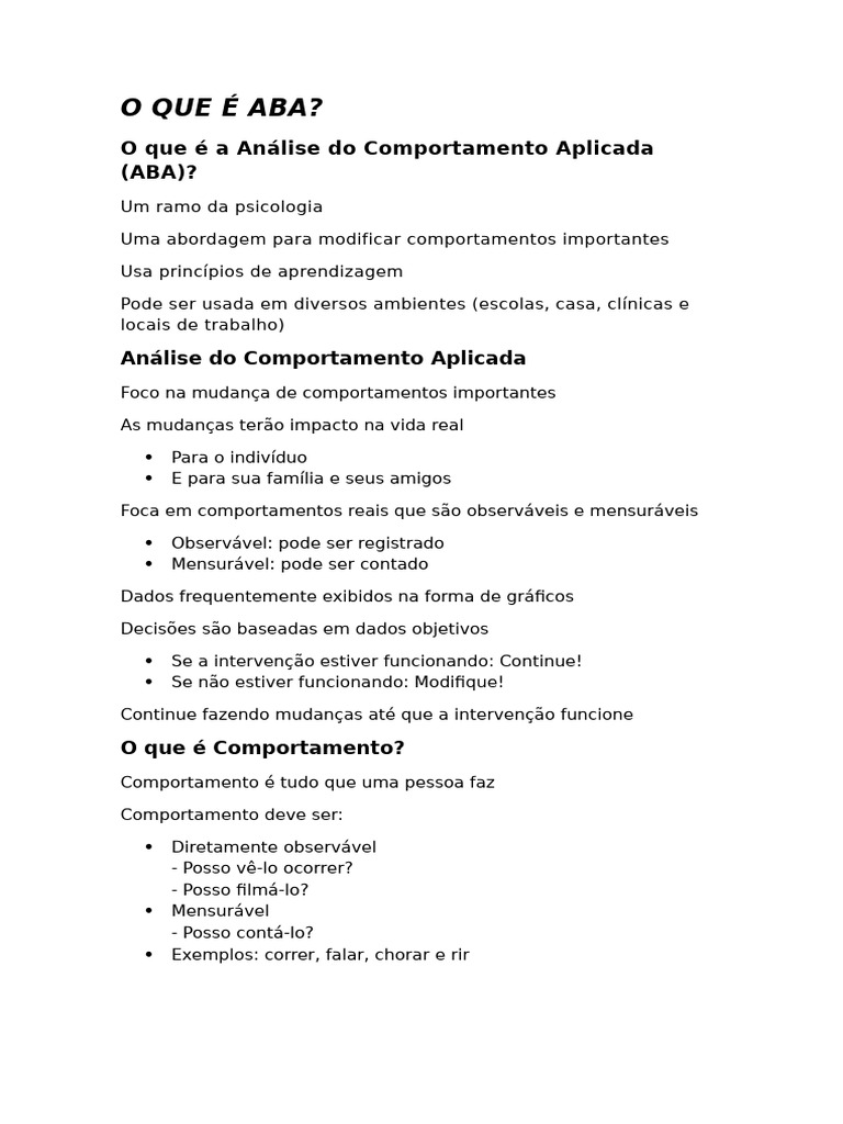 Aula ABA - Cap. 2 | PDF | Comportamento | Aprendizado