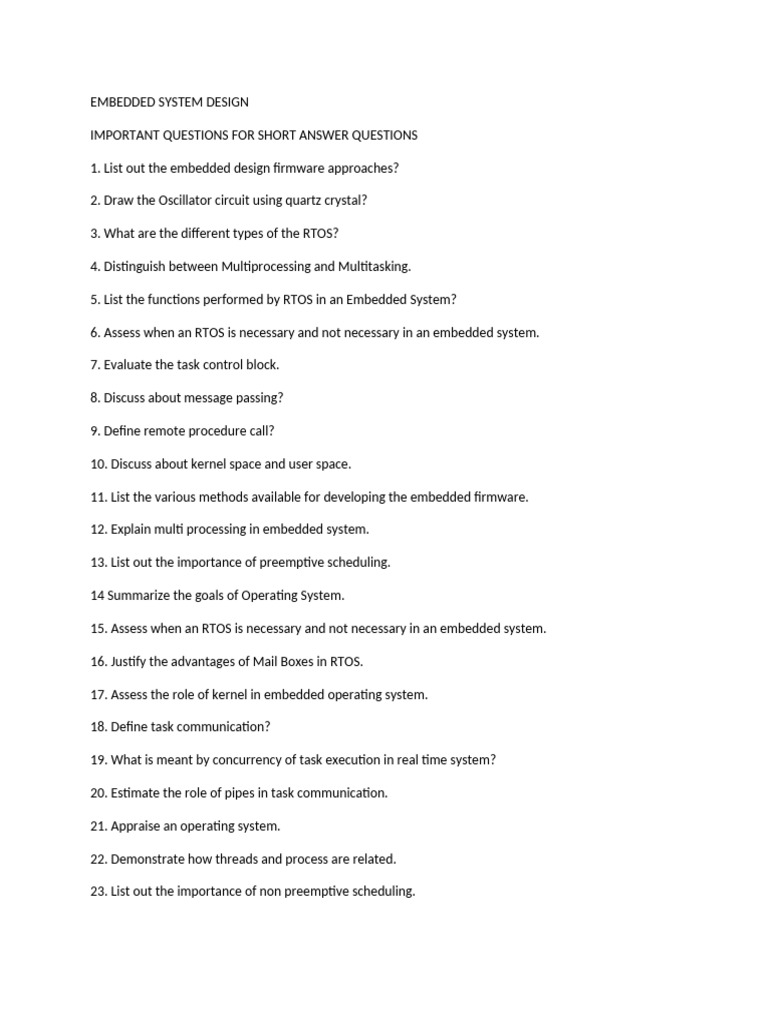 Esd Important Questions for Mid-2[1] | PDF | Process (Computing) | Thread (Computing)