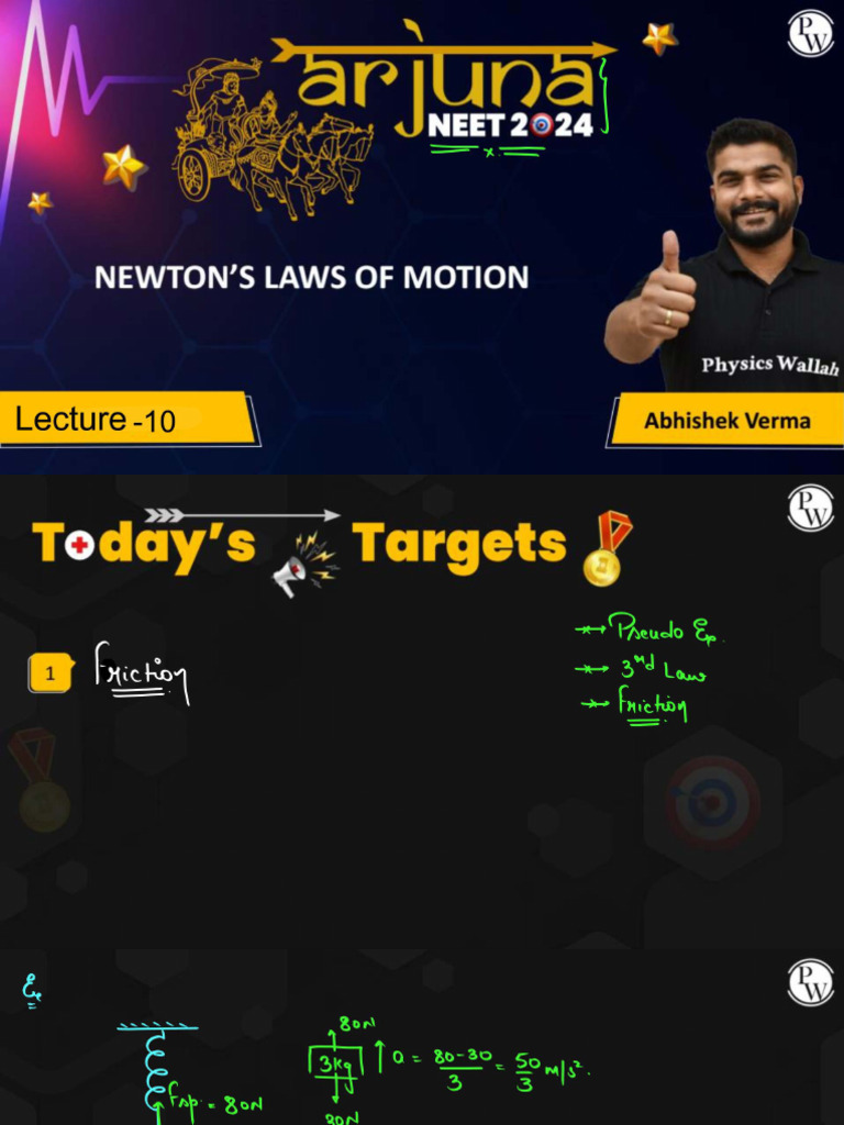 Newton Law of Motion 10 _ Classnotes __ Arjuna NEET 2024 | PDF