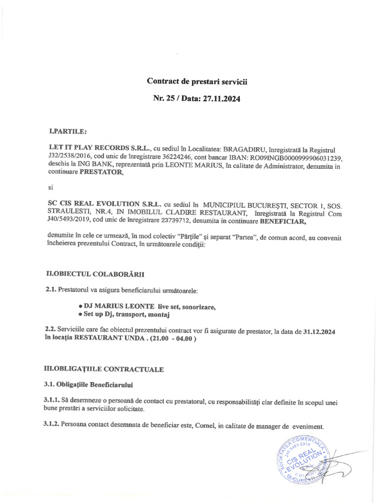 Adeverinta Contract | PDF