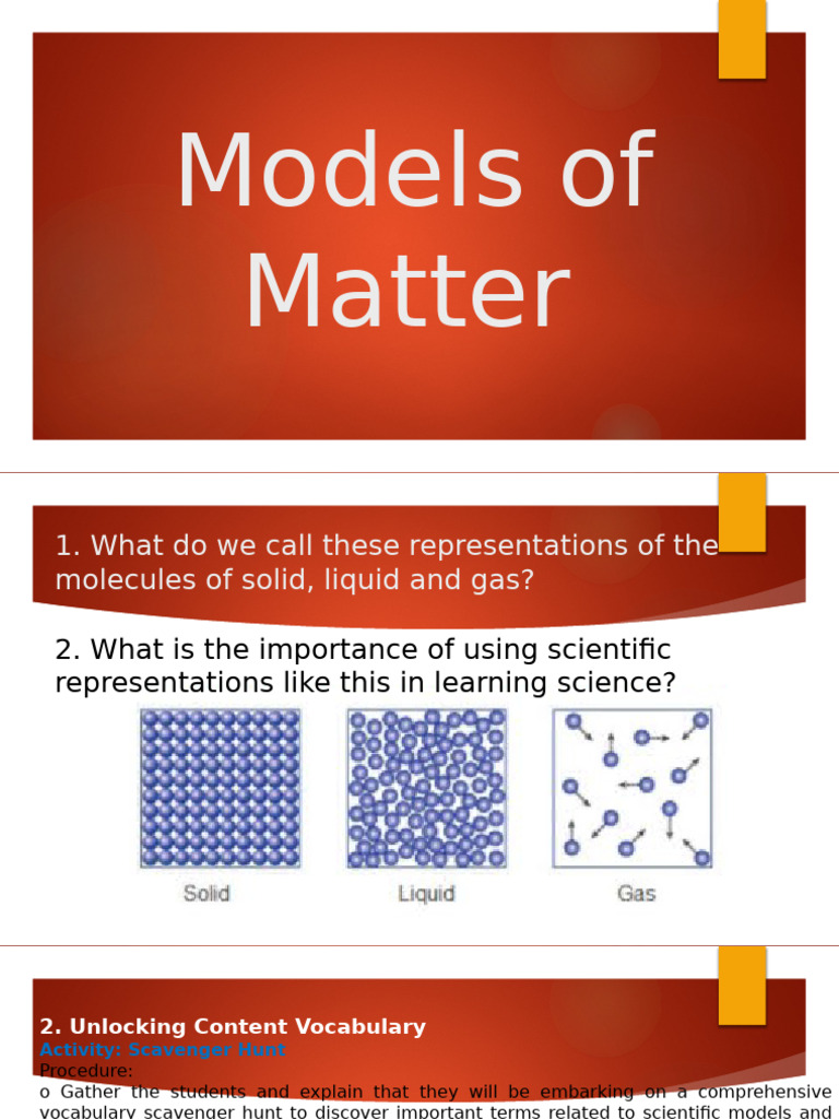 Models of Matter | PDF | Conceptual Model | Matter