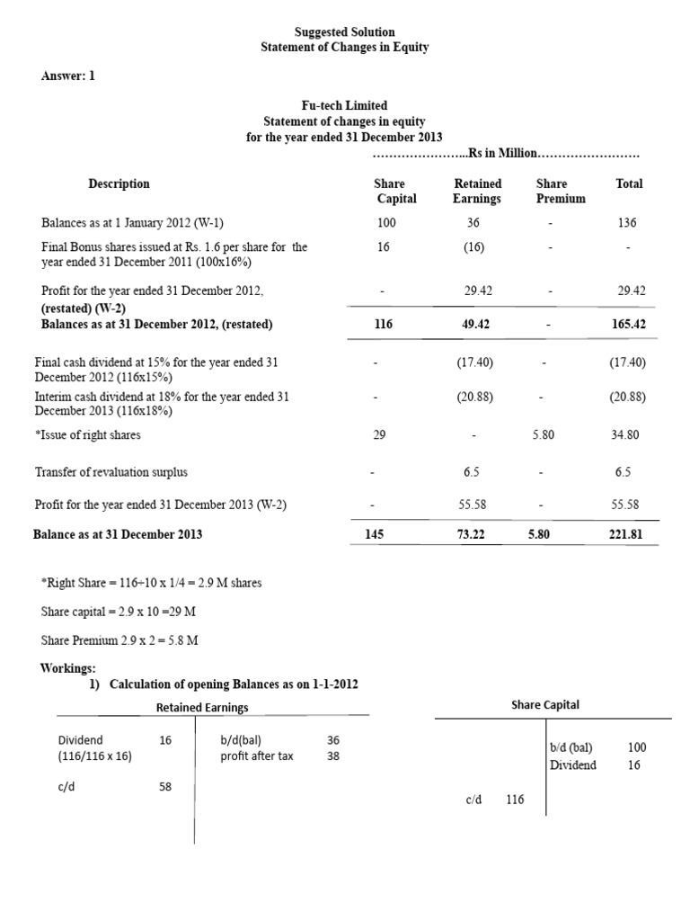 Suggested Solution SOCE | PDF | Dividend | Retained Earnings