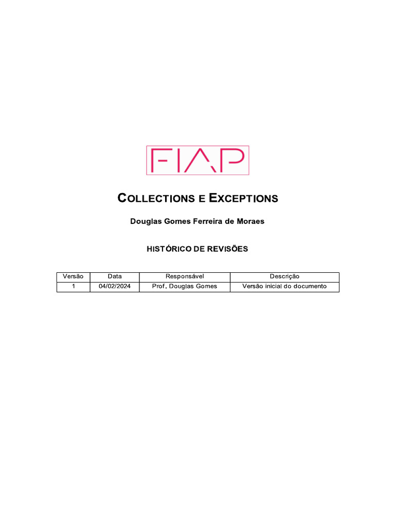 Aula 6 - Collections e Exceptions | PDF