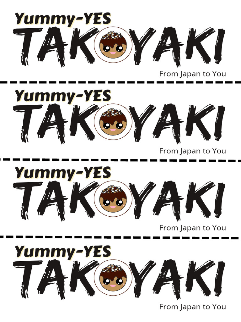 Black and White Yummy-YES Label A6 | PDF