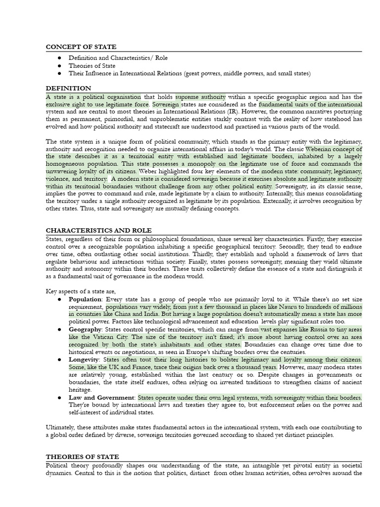concept of state | PDF | Political Science | Liberal Arts Education