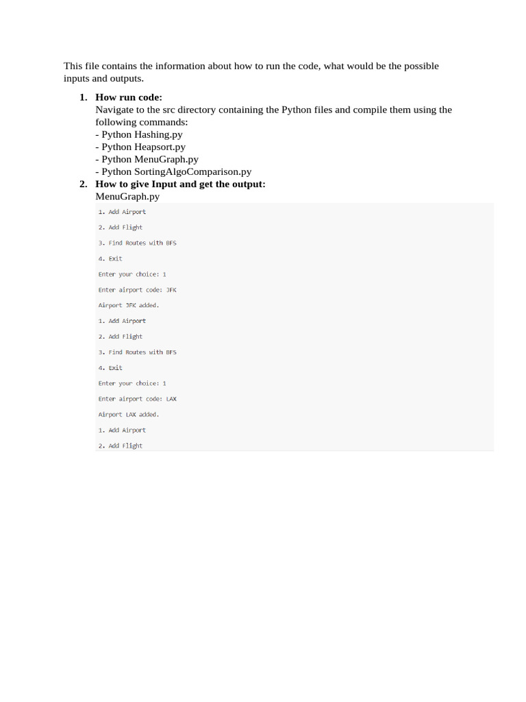 Running Python Code and Inputs Guide | PDF