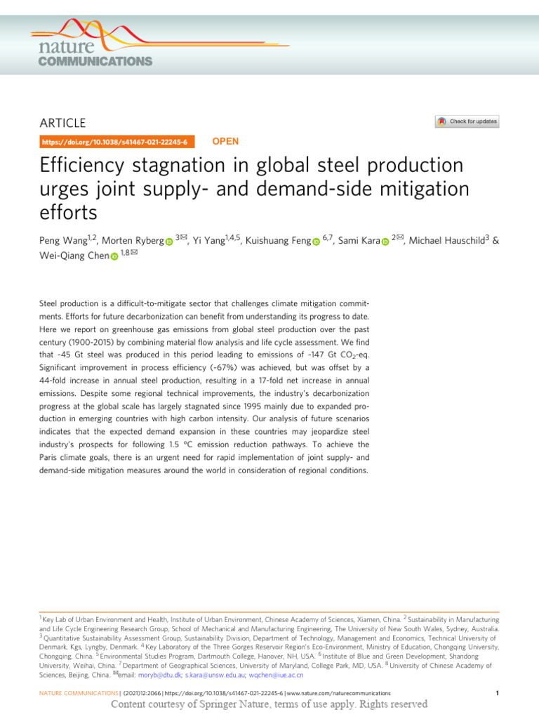 Efficiency Stagnation in Global Steel Production | PDF | Steelmaking ...