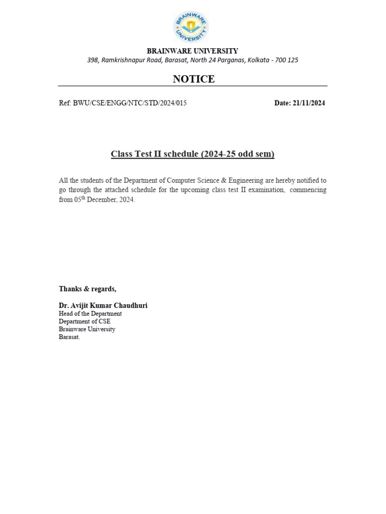 CT2 Exam Notice | PDF