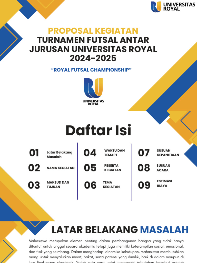 Proposal Kegiatan Turnamen Futsal | PDF