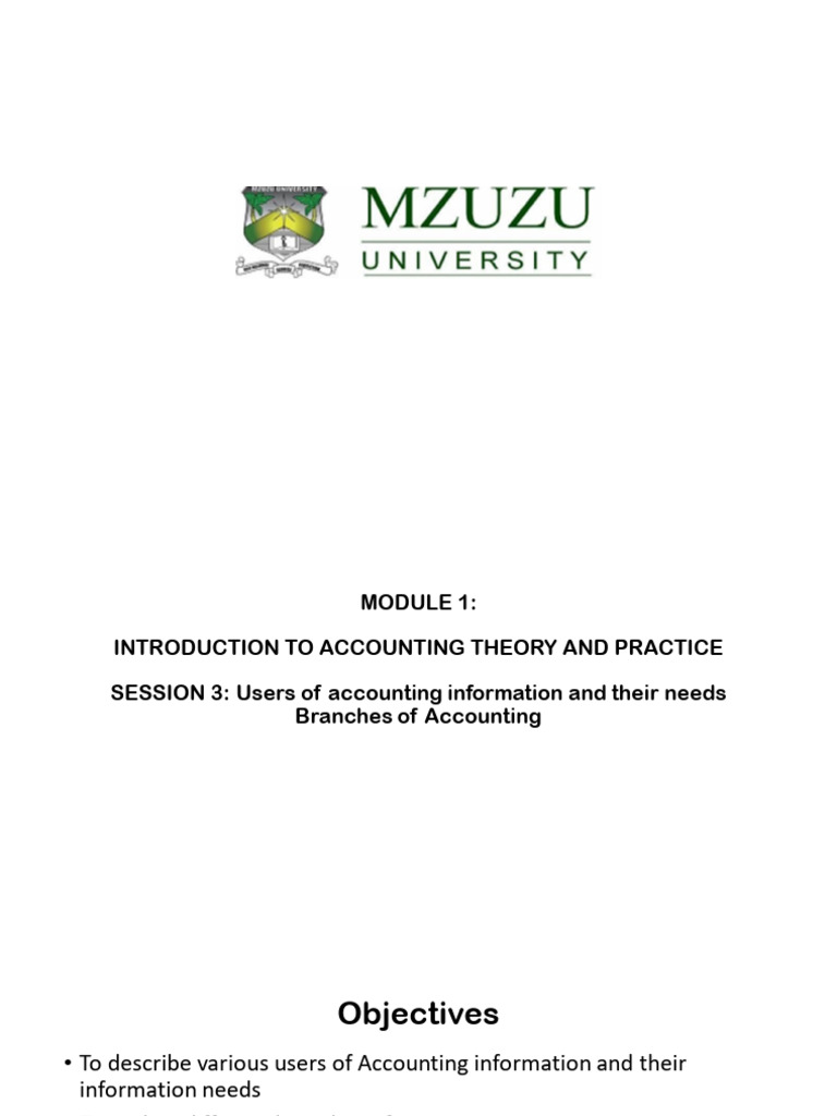 Module 1-Session 3 - Users of Accounting Information and Branches of Accounting | PDF | Taxes ...