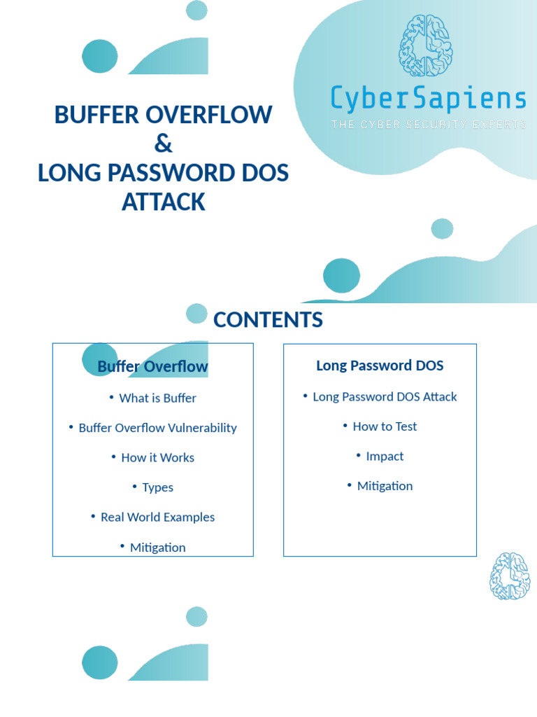 Buffer Overflow & Long-Password DoS Attack | PDF | Software | Cybercrime