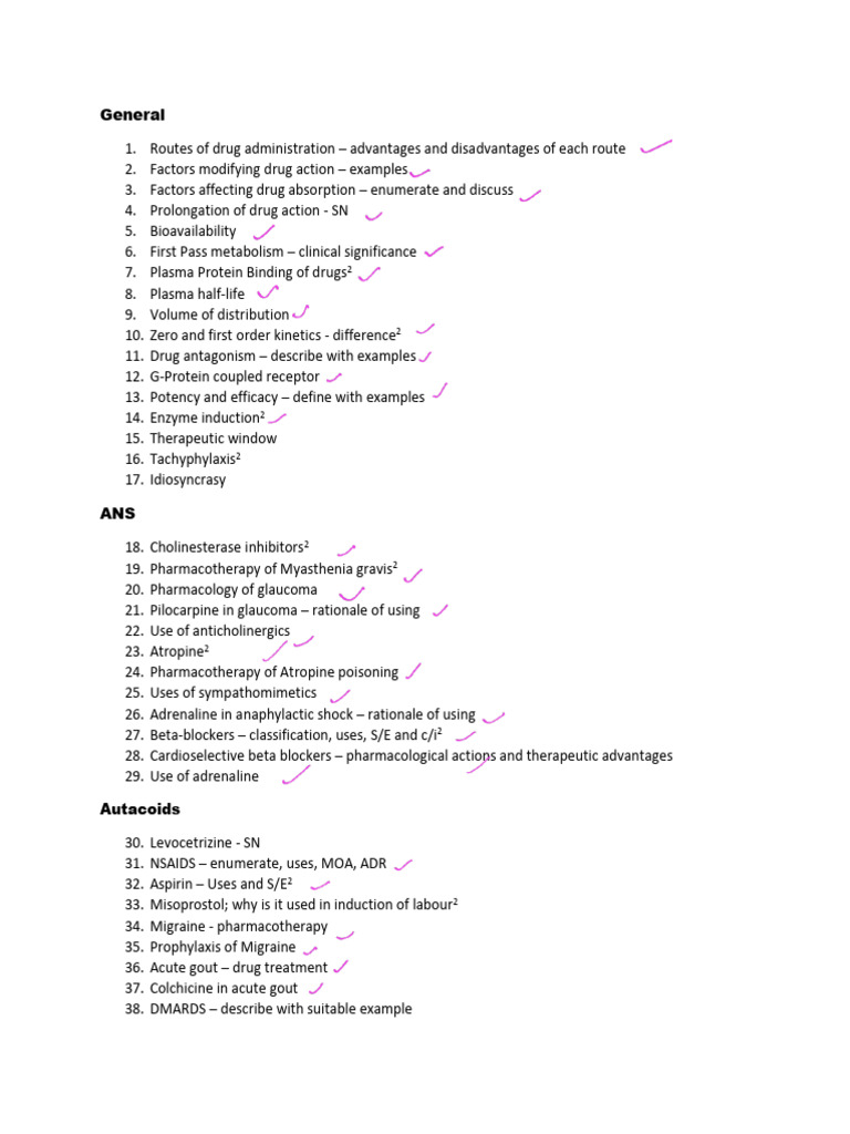 Comprehensive Drug Pharmacology Guide | PDF | Medicinal Chemistry | Drugs