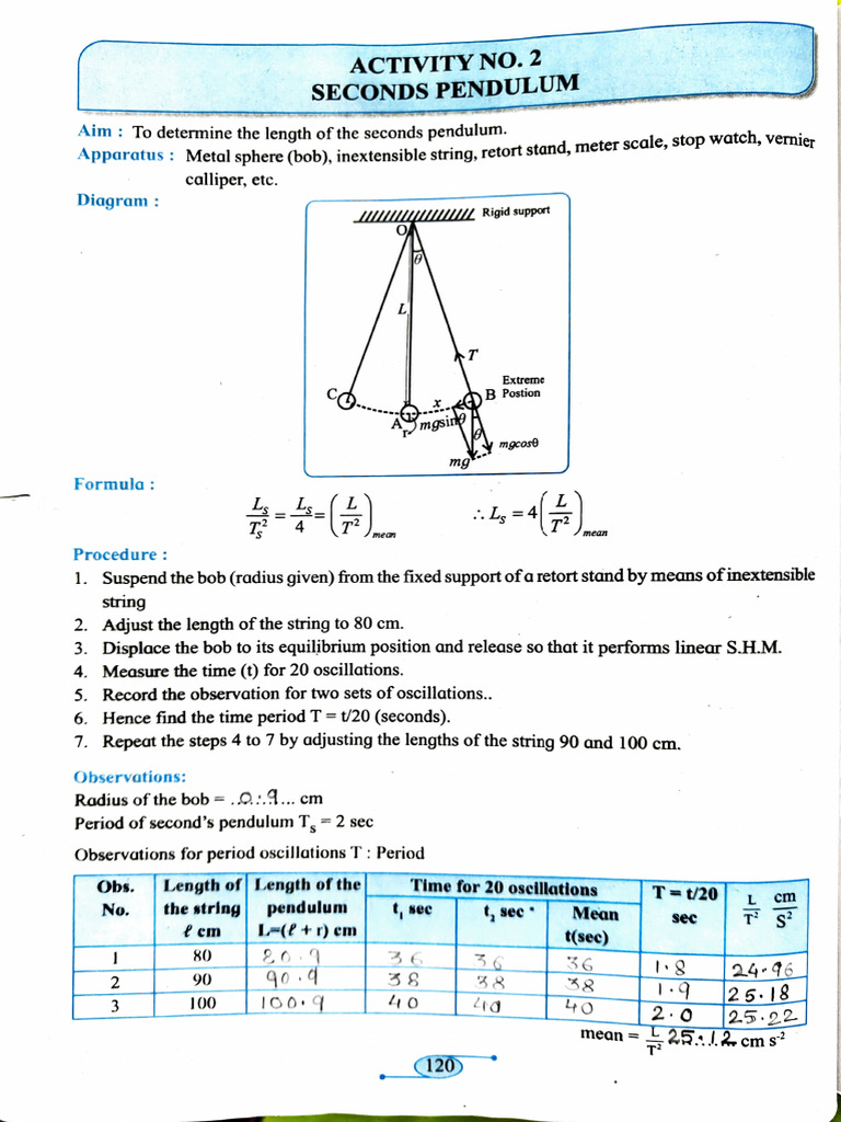 Activities | PDF | Pendulum | Oscillation