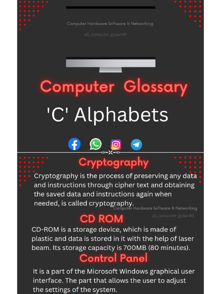 Computer Glossary C Alphabets | PDF