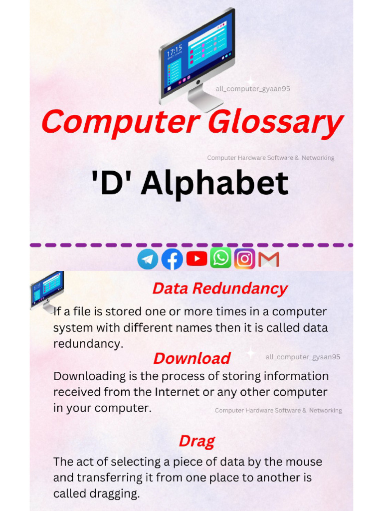Computer Glossary D Alphabets | PDF